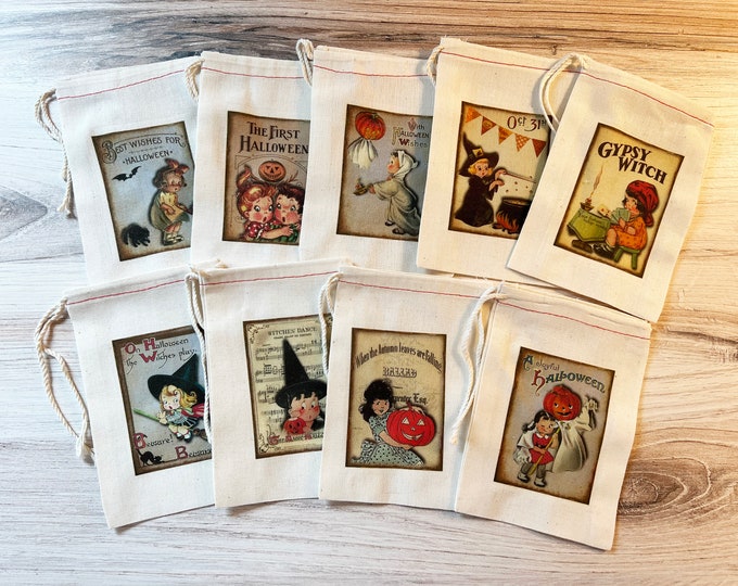 Witches Brew Tea Halloween Bags Party Favor Bags Primitive - Etsy