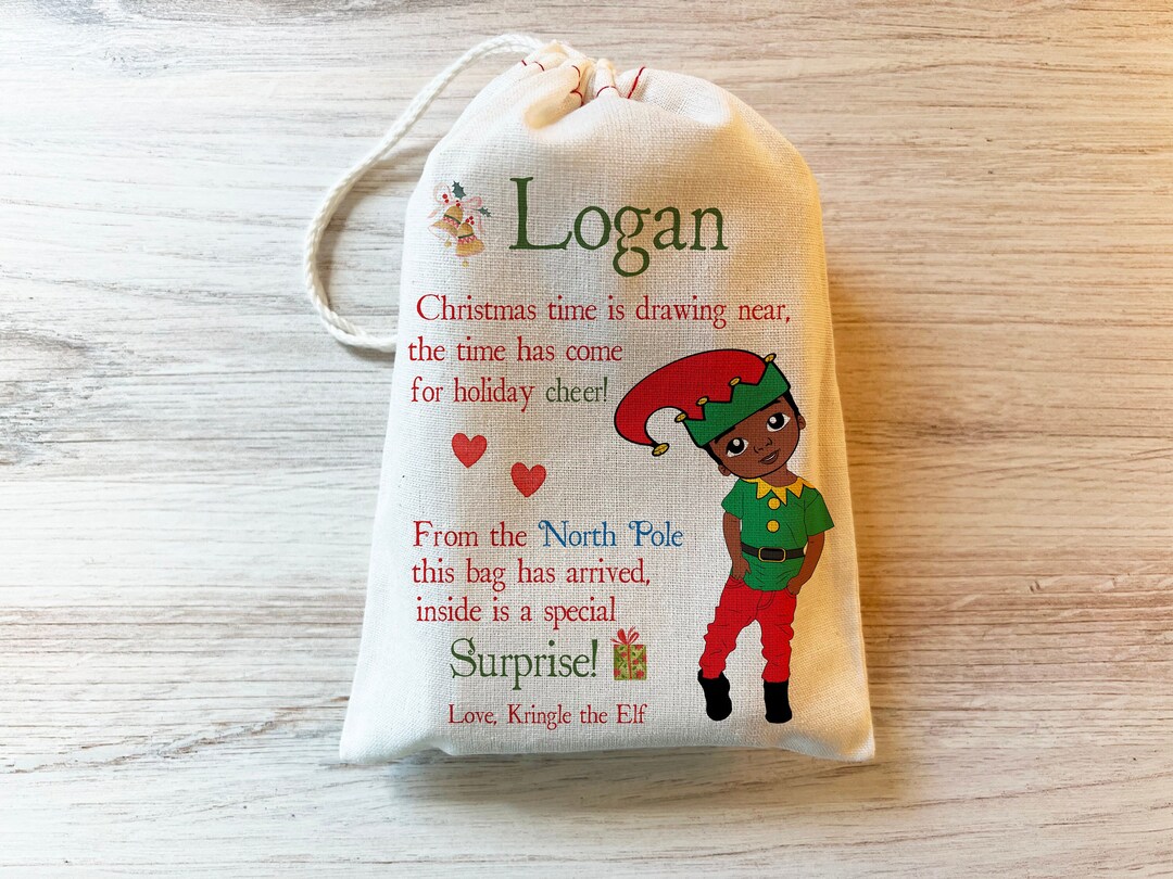 Christmas Elf Personalized Bag Elf Arrival Kit Elf Custom Bag Christmas ...