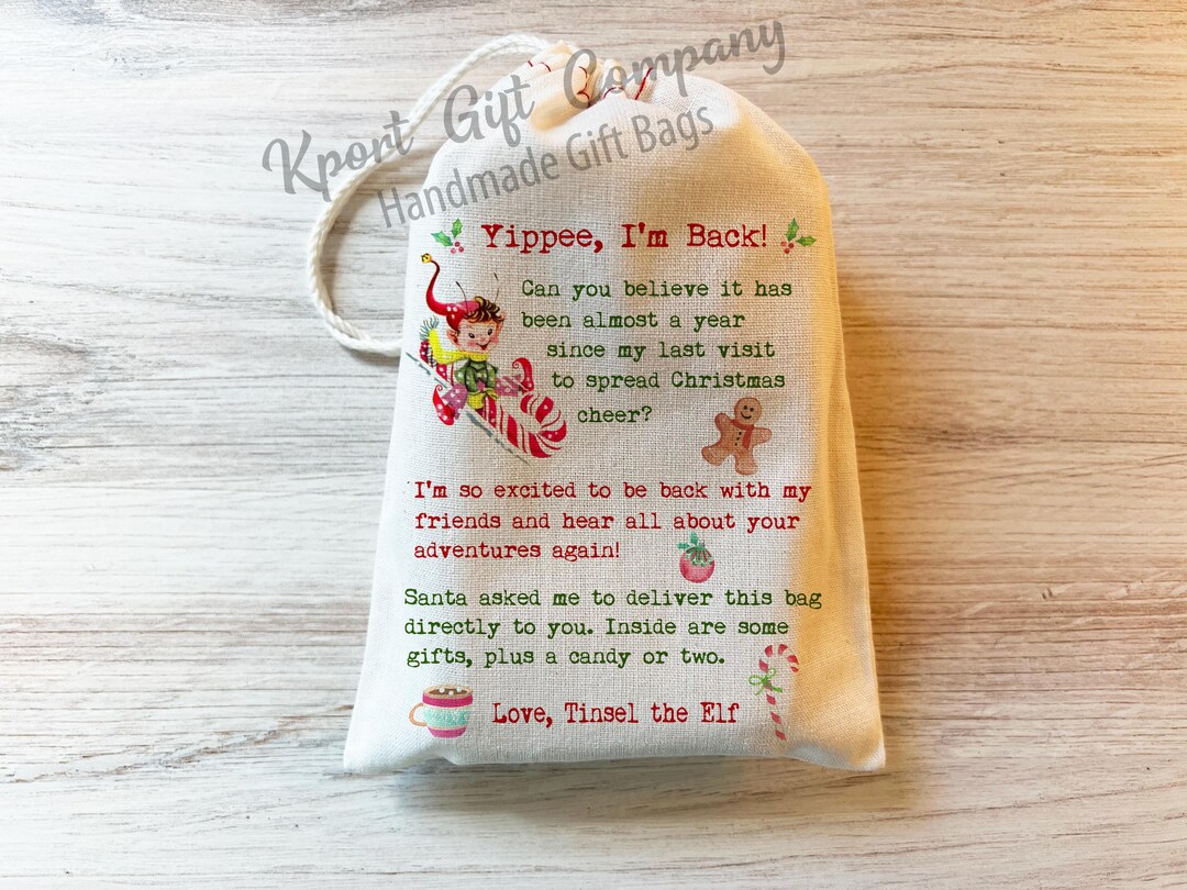 Christmas Elf Bag - Personalized Bag Elf - Arrival Kit Elf Custom Bag ...