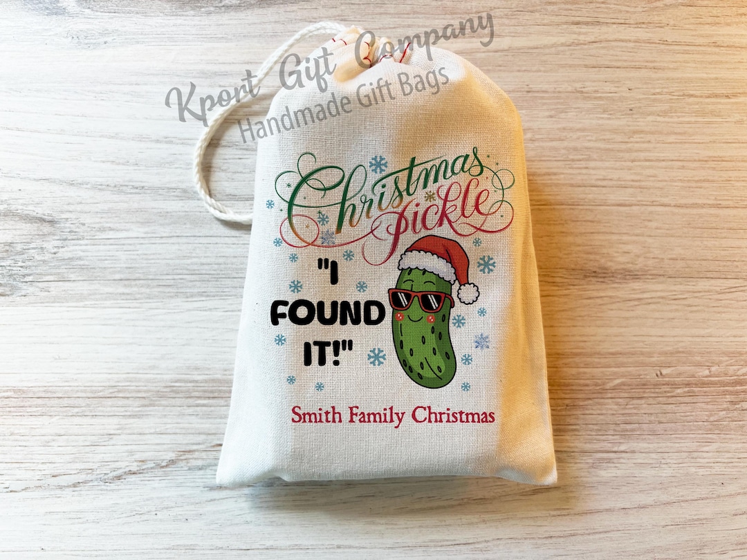 Christmas Pickle Favor Bag - Pickle Christmas Ornament Bag - Christmas ...