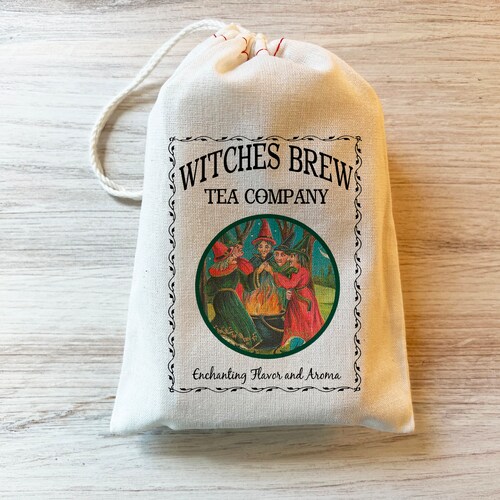 Witches Brew Tea Halloween Bags Party Favor Bags Primitive - Etsy