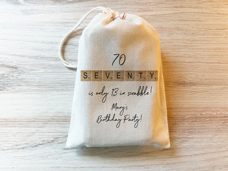 Scrabble Letter Birthday Thank You Favor Bag 60th Birthday 50th ...