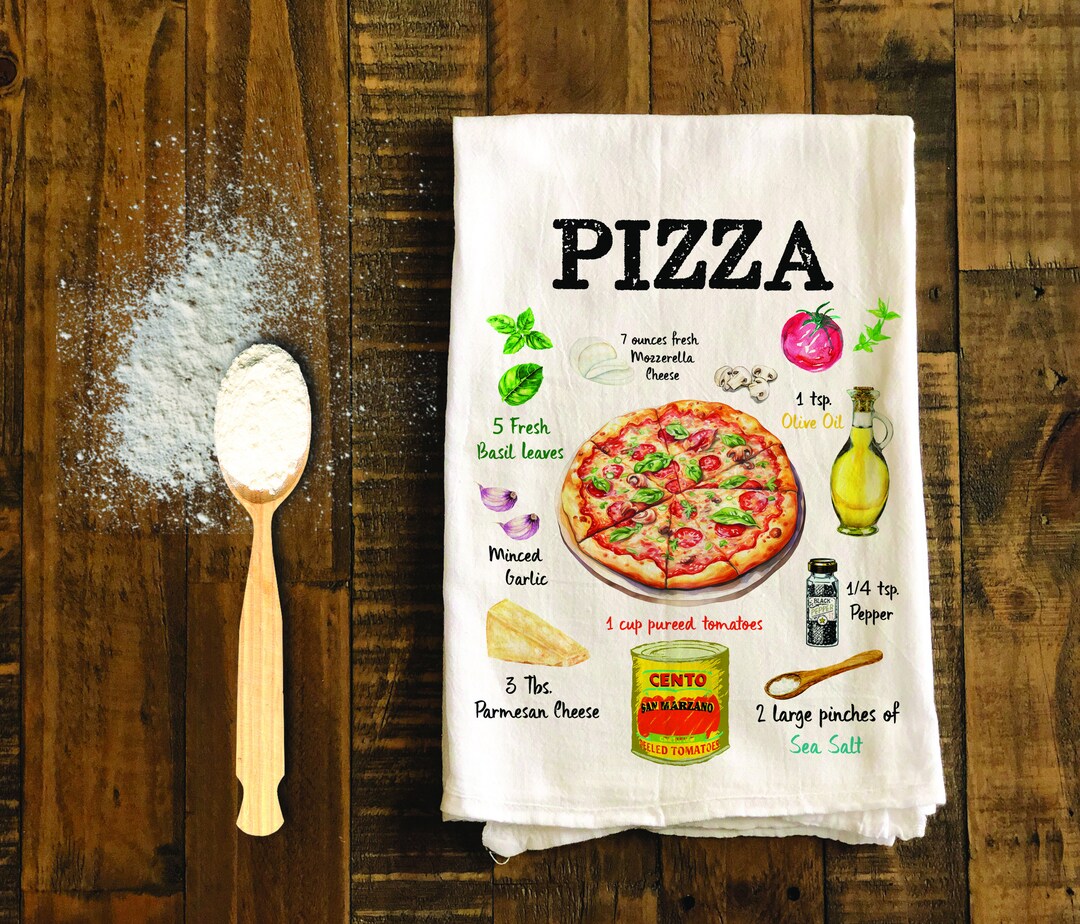 Pizza Towel How to Build a Pizza Kitchen Tea Towel Pizza Gift Sets ...