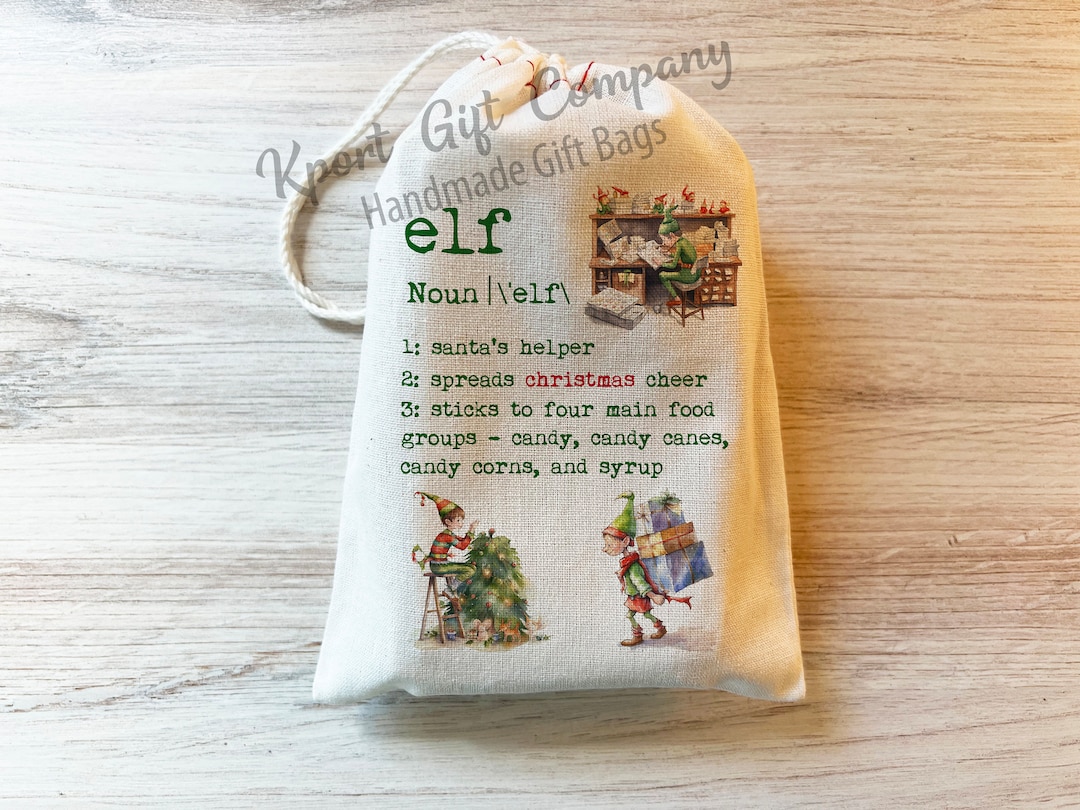 Christmas Elf Definition Bag Elf Arrival Kit Elf Christmas Gift Bag Elf ...