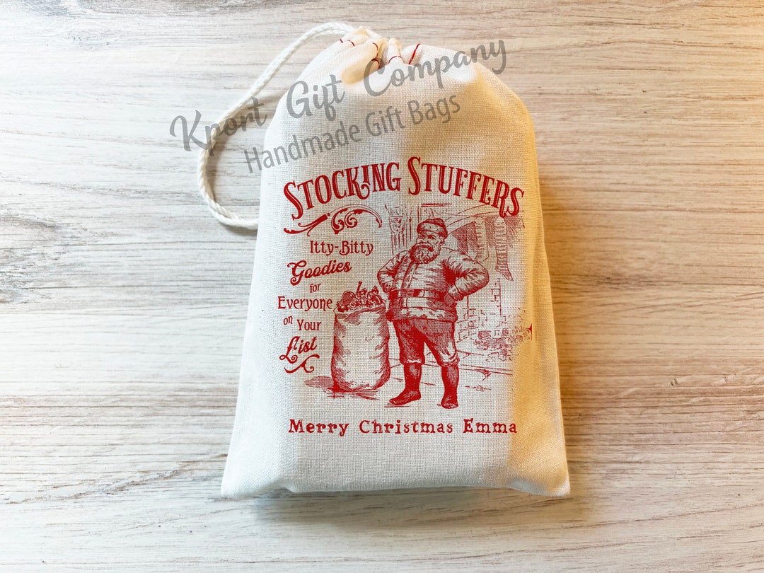Christmas Stocking Stuffer Bag - Christmas Gift Bags - Personalized ...