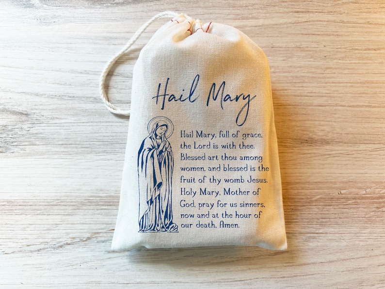 Hail Mary Virgin Mary Rosary Bag Catholic Prayer Bag Bible Scripture ...
