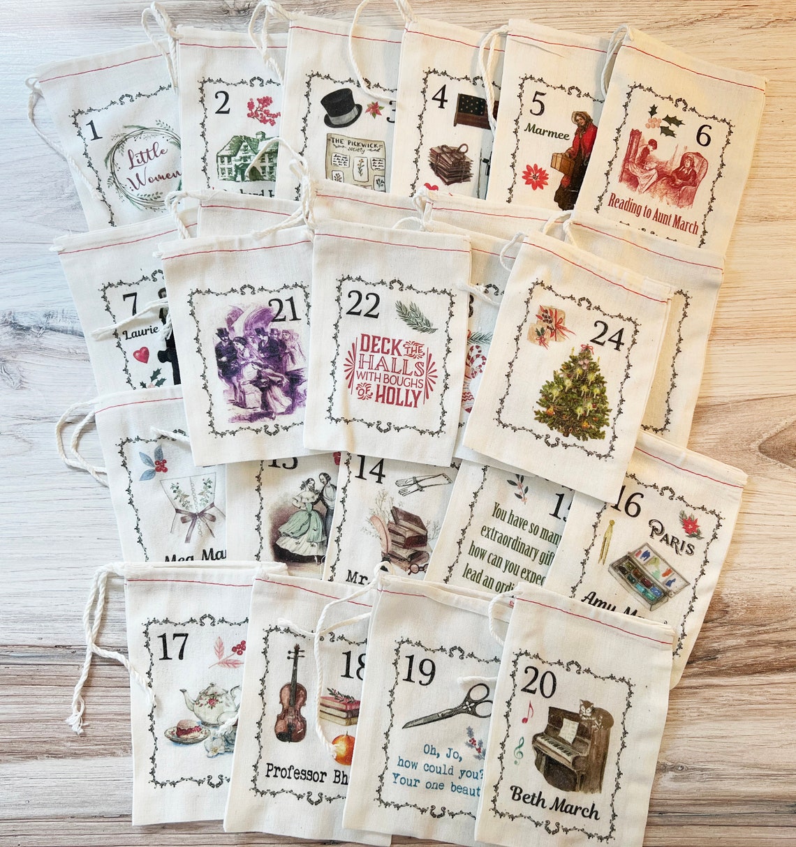 Little Women Christmas Advent Calendar Christmas Bags Advent - Etsy