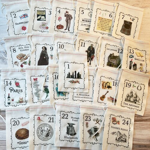 Outlander Inspired Advent Calendar Christmas Bags Sassenach - Etsy