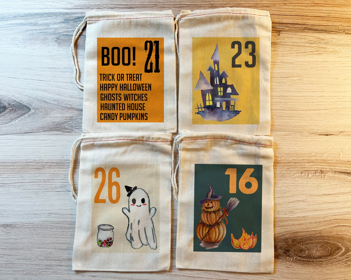 Halloween Month Calendar Bags Countdown to Halloween Bag Set - Etsy