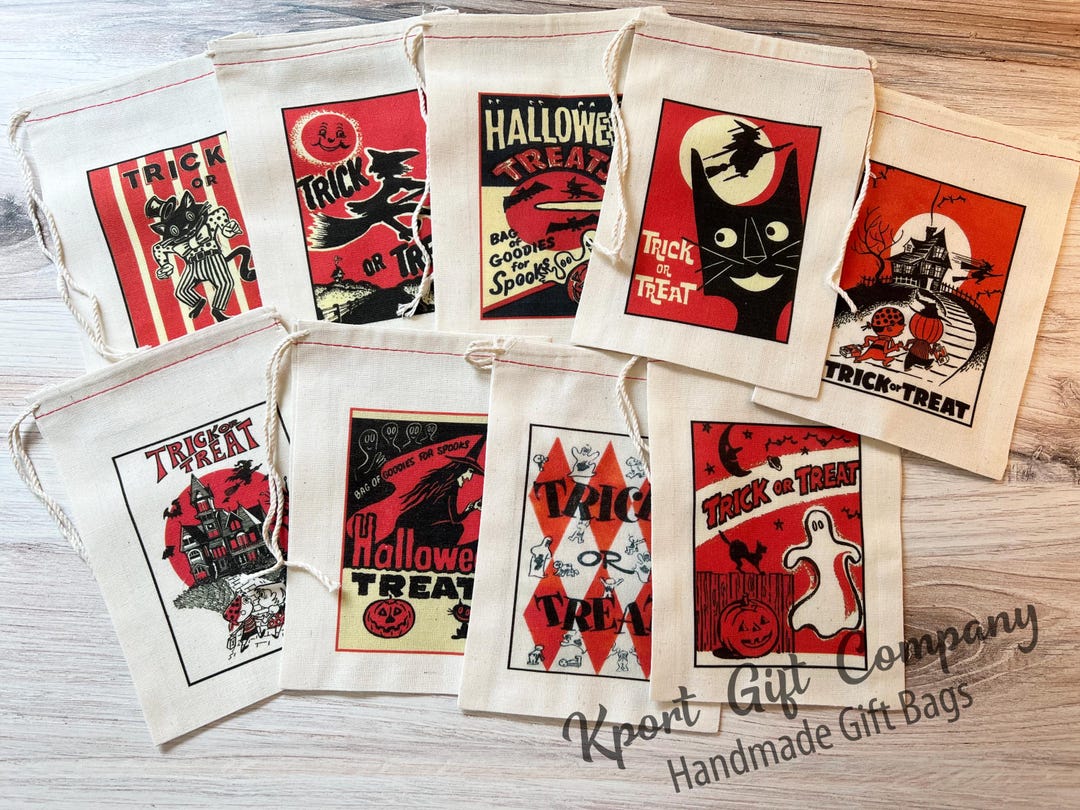 Halloween Retro Vintage Treat Candy Bags - Party Favor Bags ...