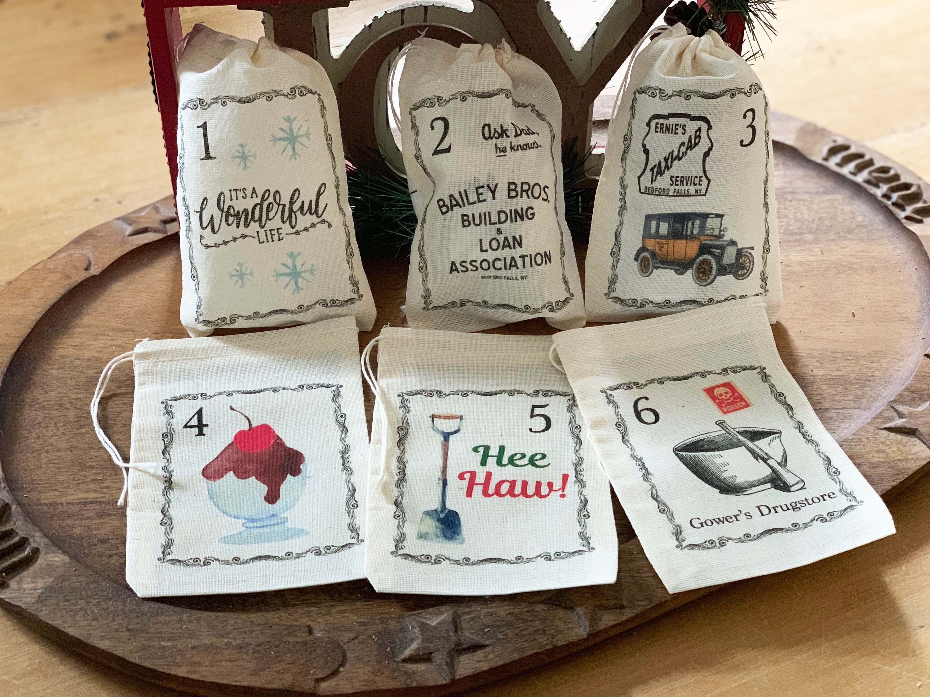 Its a Wonderful Life Advent Calendar Christmas Bags George | Etsy