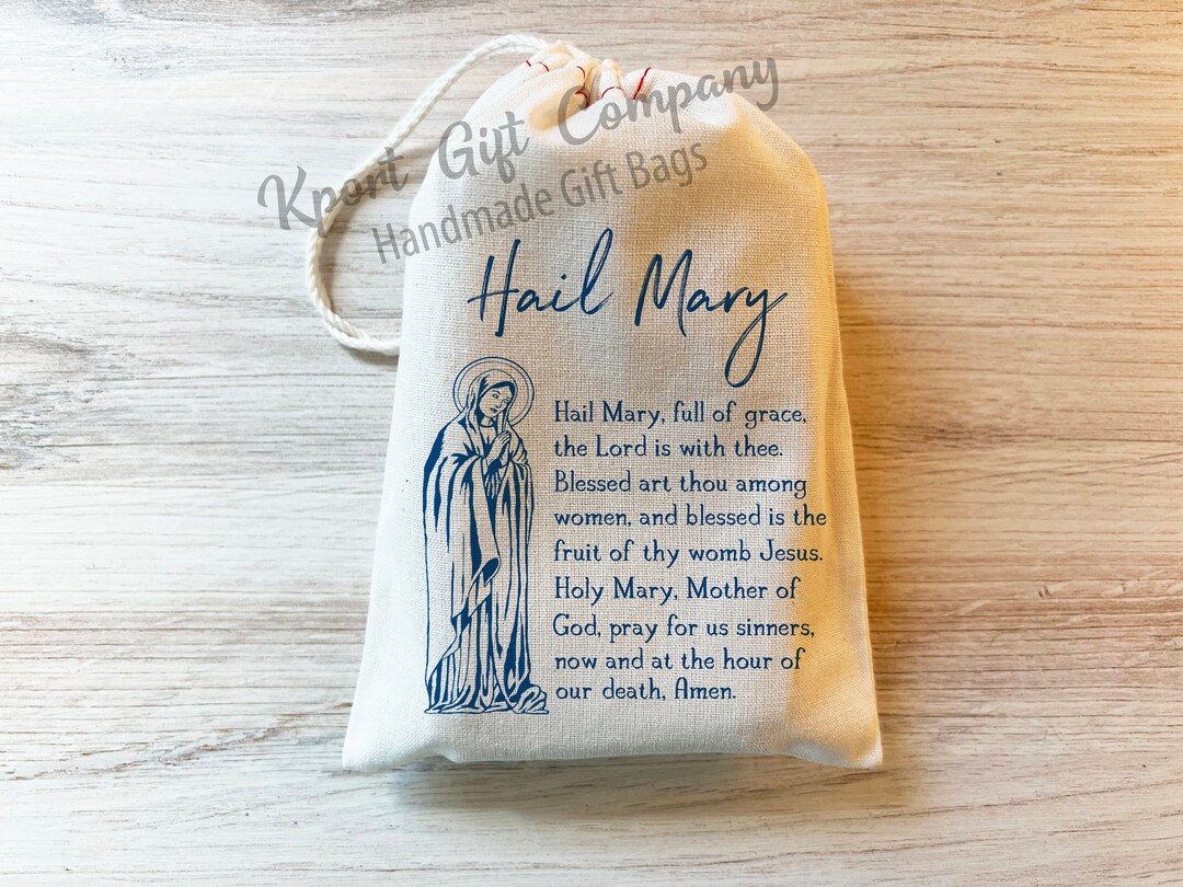 Hail Mary Virgin Mary Rosary Bag - Catholic Prayer Bag - Bible ...