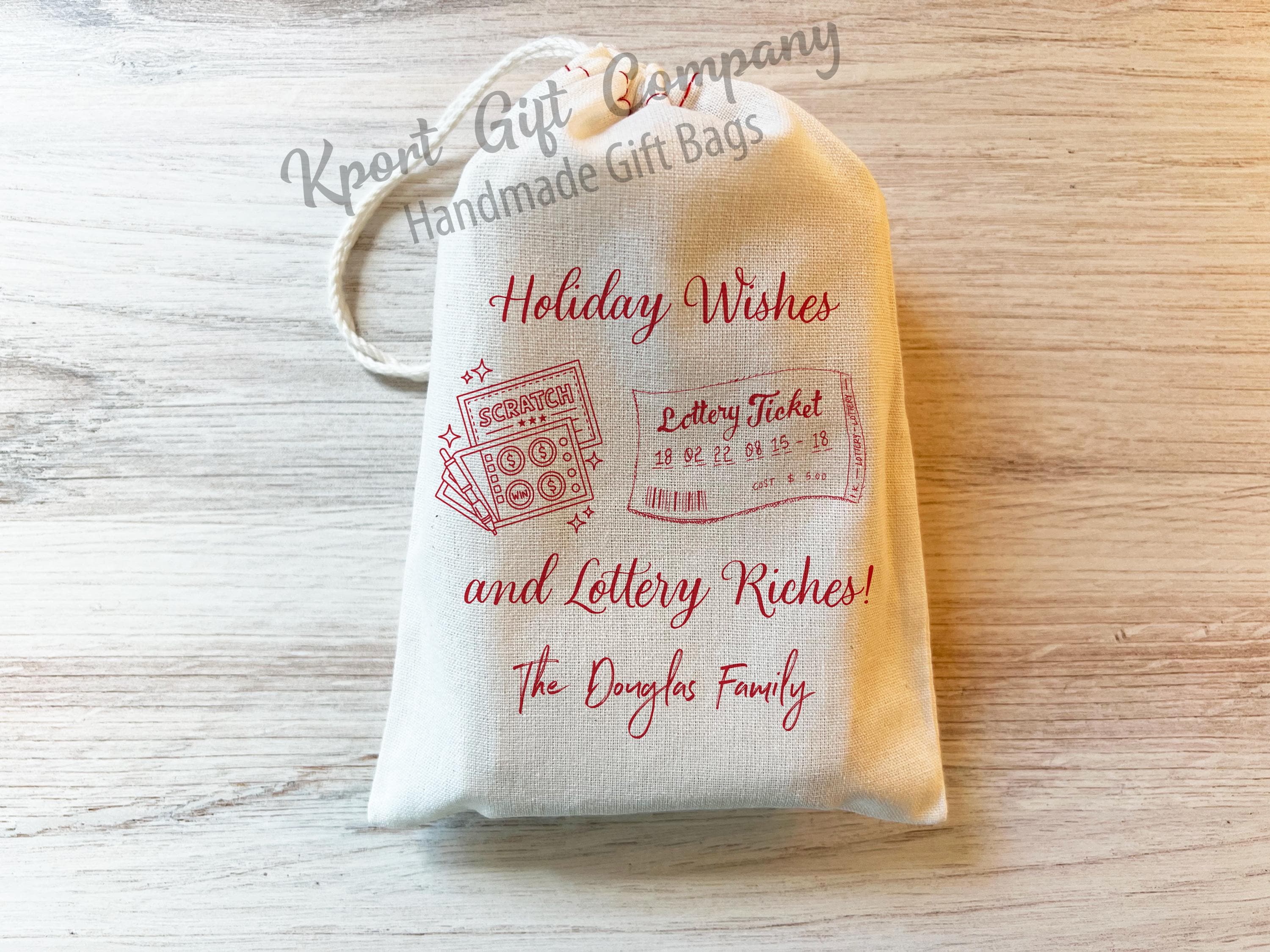 Personalized Christmas Lottery Gift Bag – Scratch-off | Holiday Gift ...