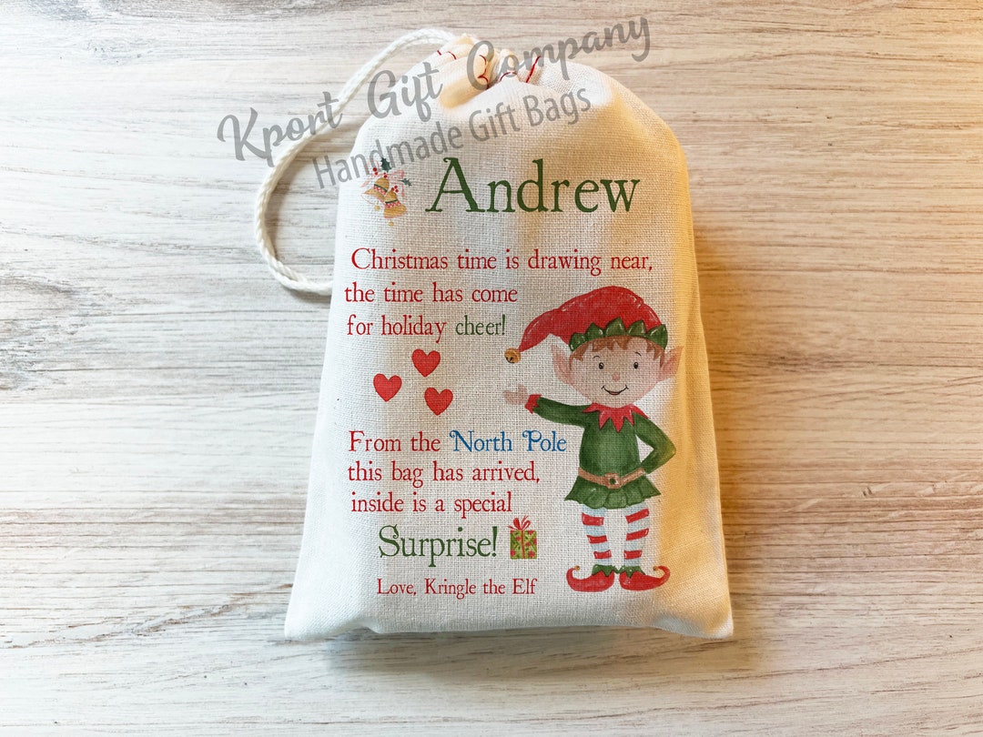Christmas Elf Bag - Personalized Bag Elf - Arrival Kit Elf Custom Bag ...