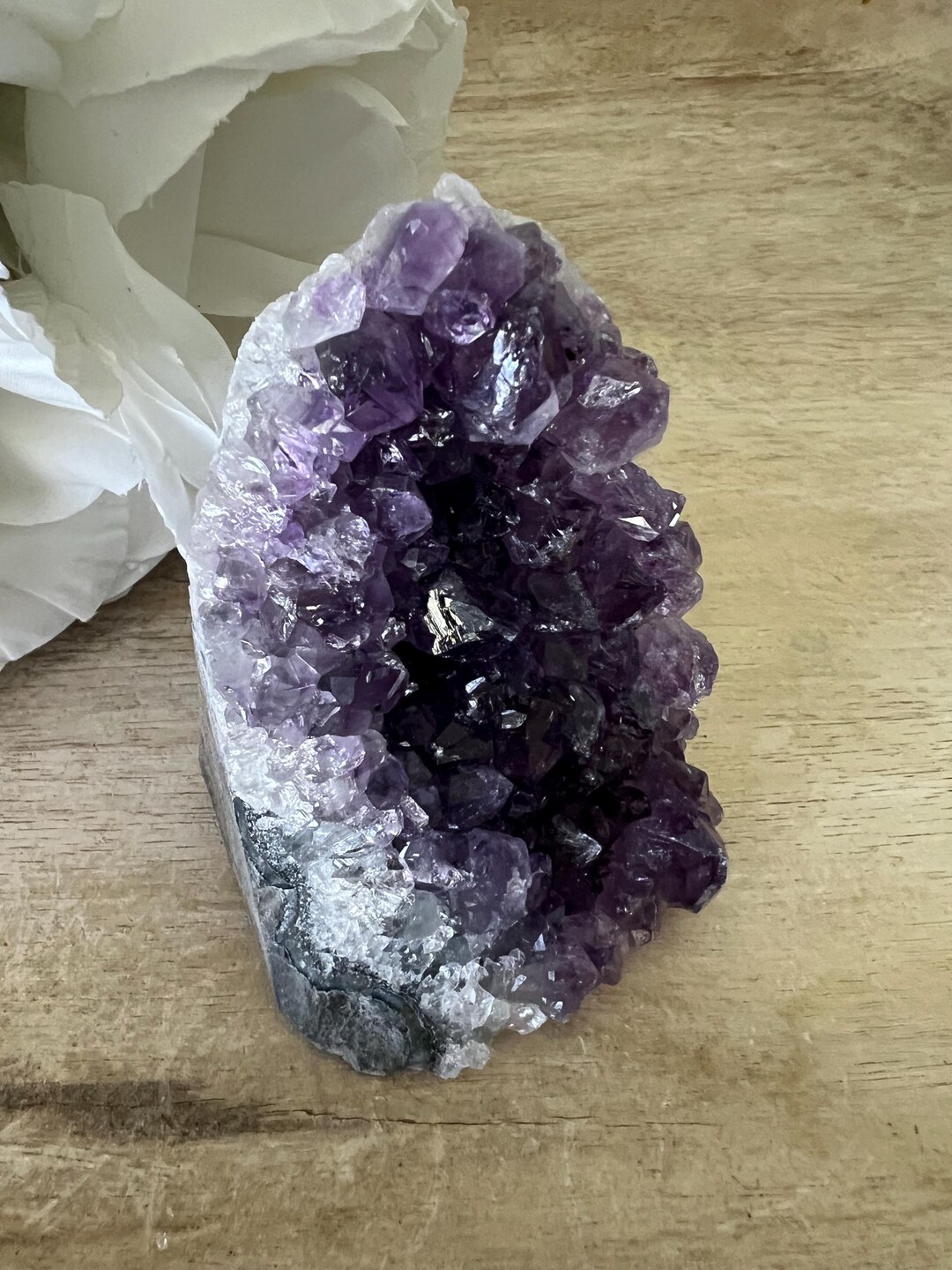 Uruguay Amethyst Geode, Deep Purple Crystal Cut Base (2.5 Inch) - Etsy
