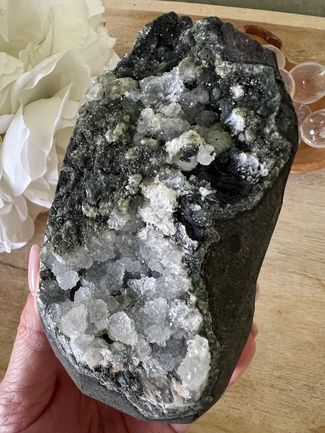 Stunning Black and White Chalcedony Cut Base | Rough Charcoal ...