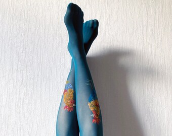 Unique Tights for Women With Hand Painted Motives Honey Bees - Etsy