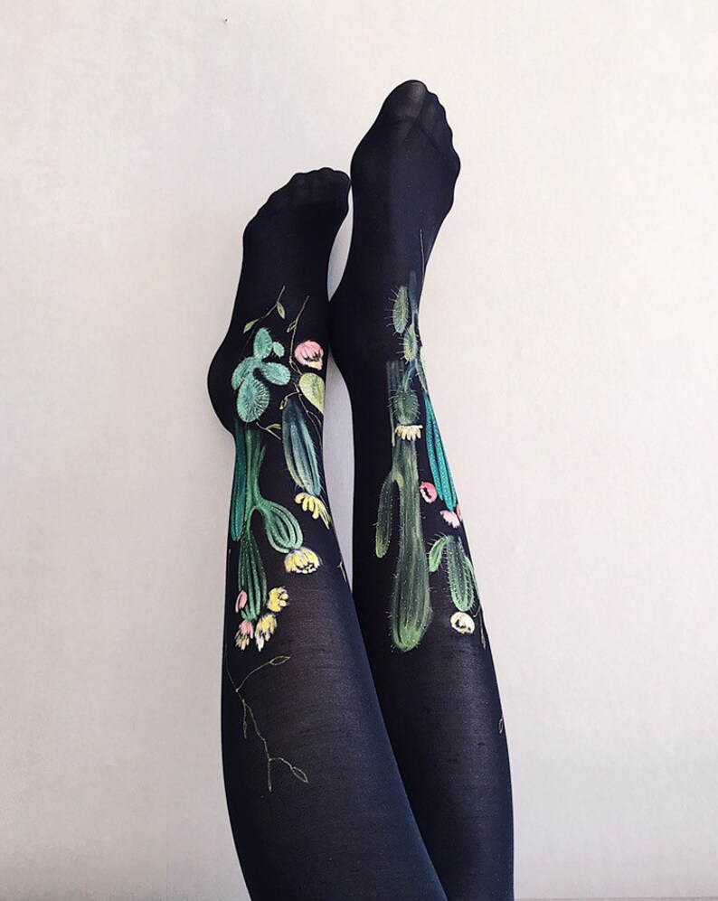 Collants uniques pour femmes avec des motifs peints à la main - Etsy France