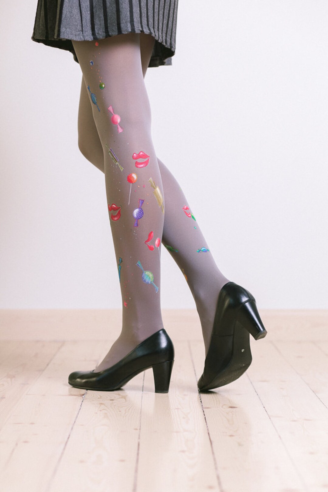 Unique Tights for Women With Hand Painted Motives Candy - Etsy