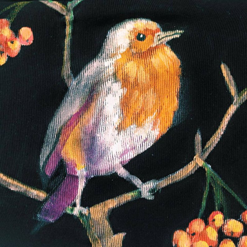 Unique Tights for Women With Hand Painted Motives Birds and Berries - Etsy