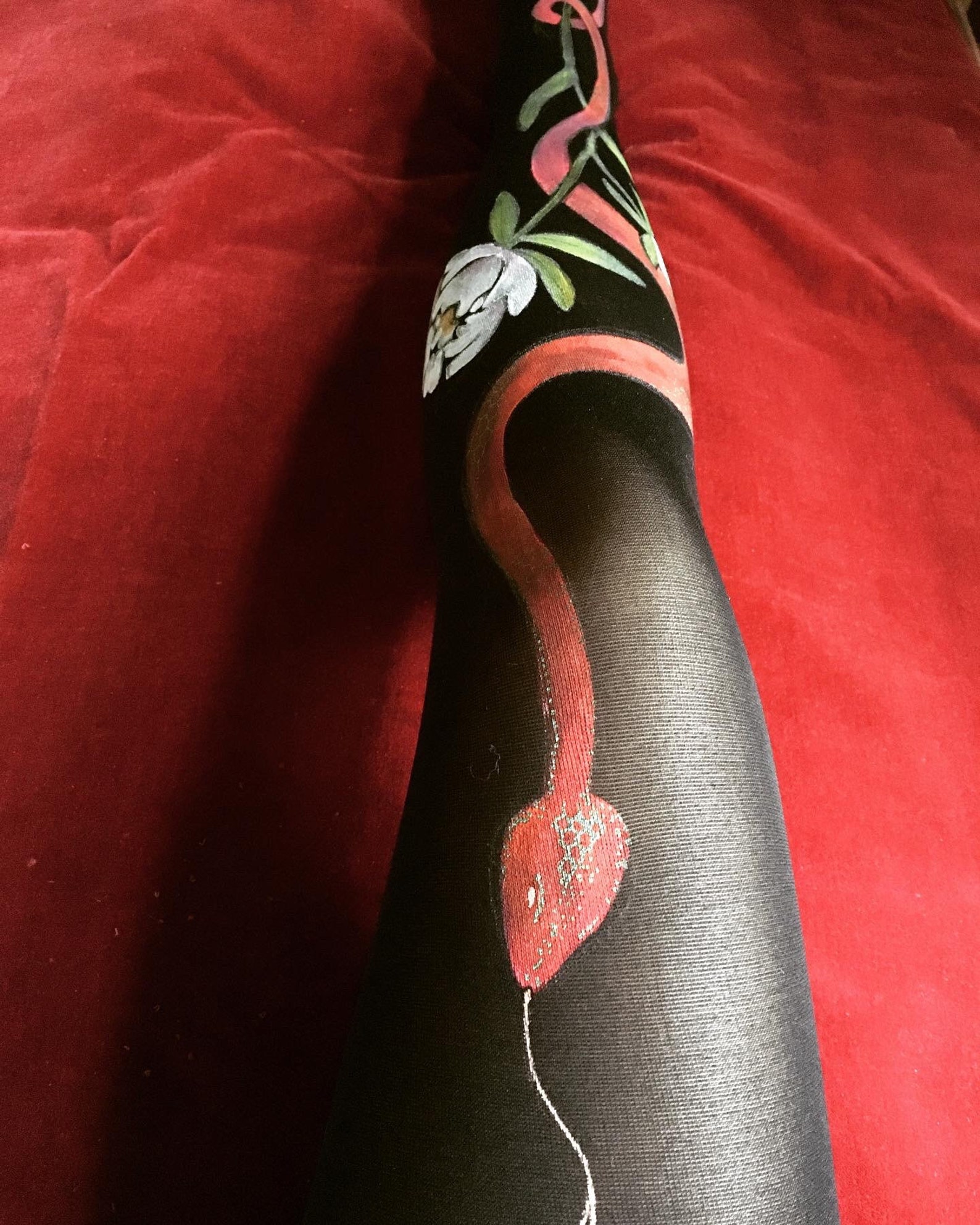 Unique Tights for Women With Hand Painted Motives from - Etsy