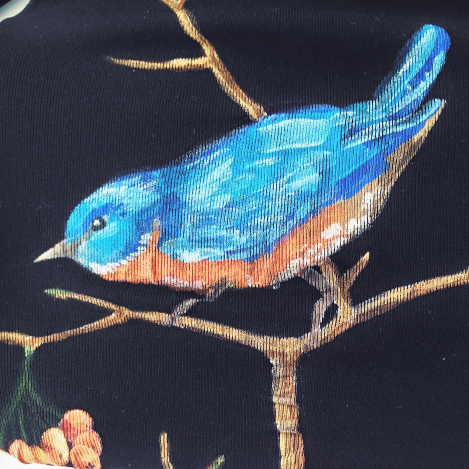 Unique Tights for Women With Hand Painted Motives Birds and Berries - Etsy