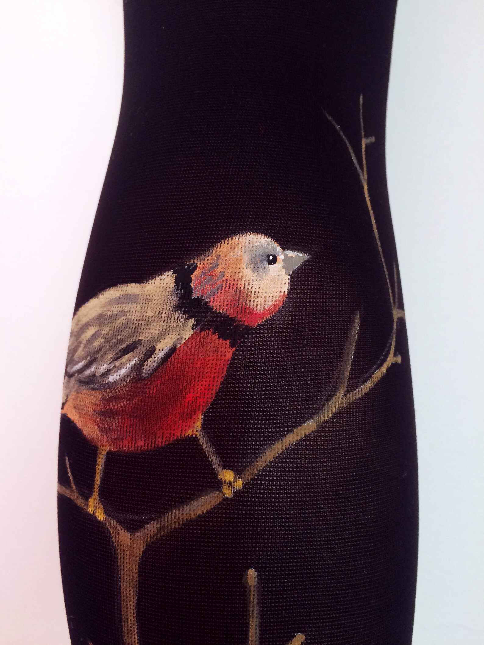 Unique Tights for Women With Hand Painted Motives Birds and Berries - Etsy