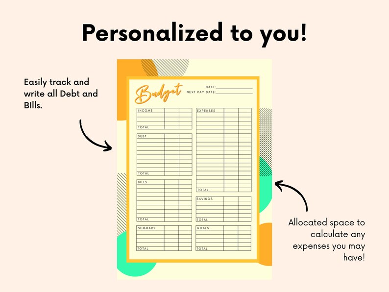 Budget Overview Template, Printable and Customizable, Budget Binder ...