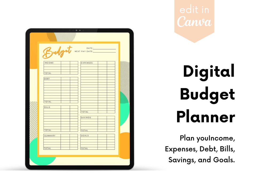 Budget Overview Template, Printable and Customizable, Budget Binder ...