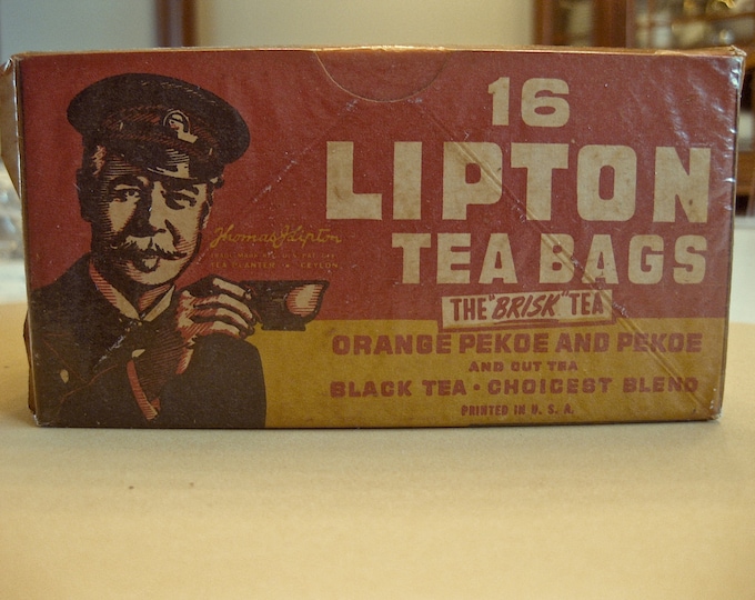 Vintage Lipton Tea Box 1940's unopened & Sealed in Original Cellophane ...