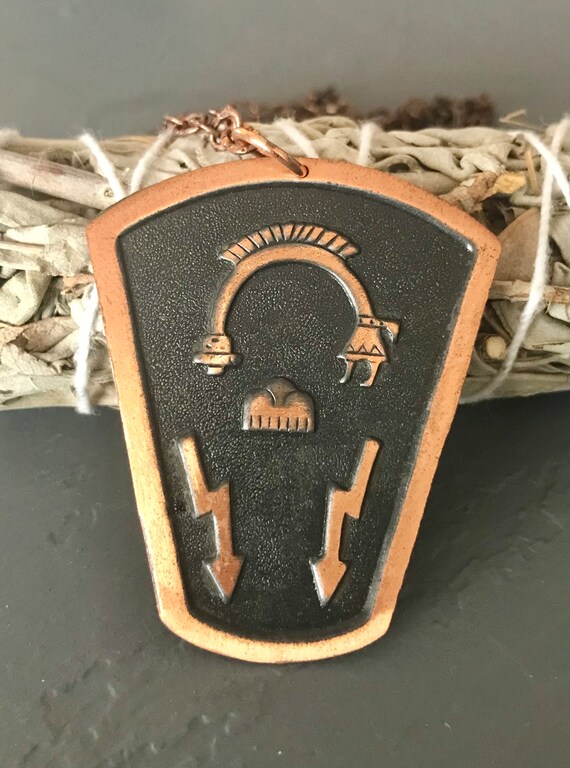 Vintage Copper Zuni Symbol Pendant w/ Chain | 1970's|… - Gem