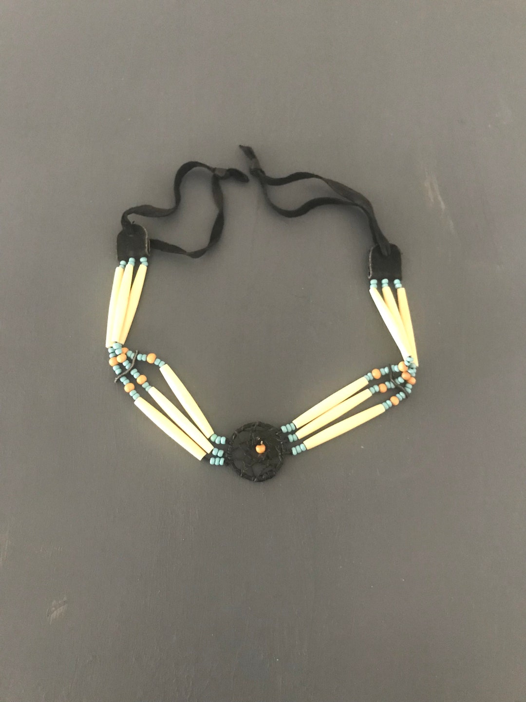 Native American Hair Pipe Bead Choker Southwest Vintage Necklace ...