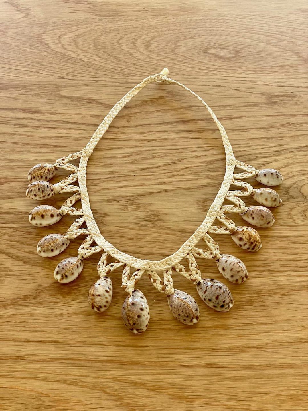 Vintage Handmade Lei With Shell and Straw | Hawaiin Shell Flower ...