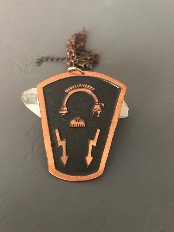 Vintage Copper Zuni Symbol Pendant w/ Chain | 1970's|… - Gem
