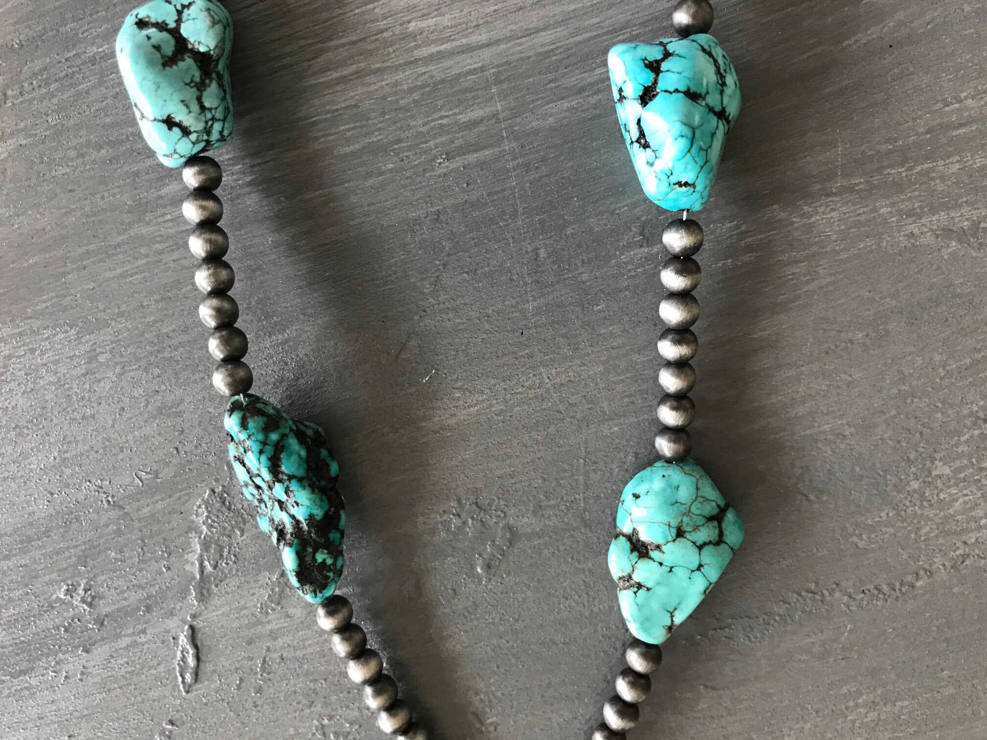 Tibetan Pendant Necklace Turquoise dyed howlite Brushed | Etsy