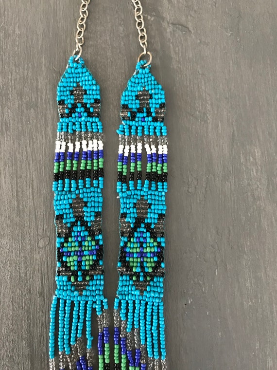 Artistic Native American seed bead necklace | Southwe… - Gem