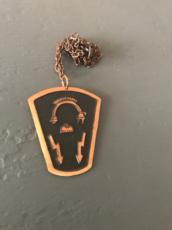 Vintage Copper Zuni Symbol Pendant w/ Chain | 1970's|… - Gem
