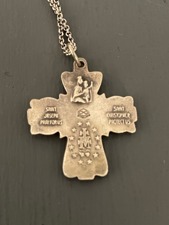 Four Way Cross | Vintage Sterling Religious Medal - Gem