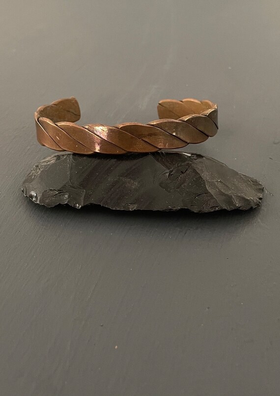 vintage braided metal cuff - Gem