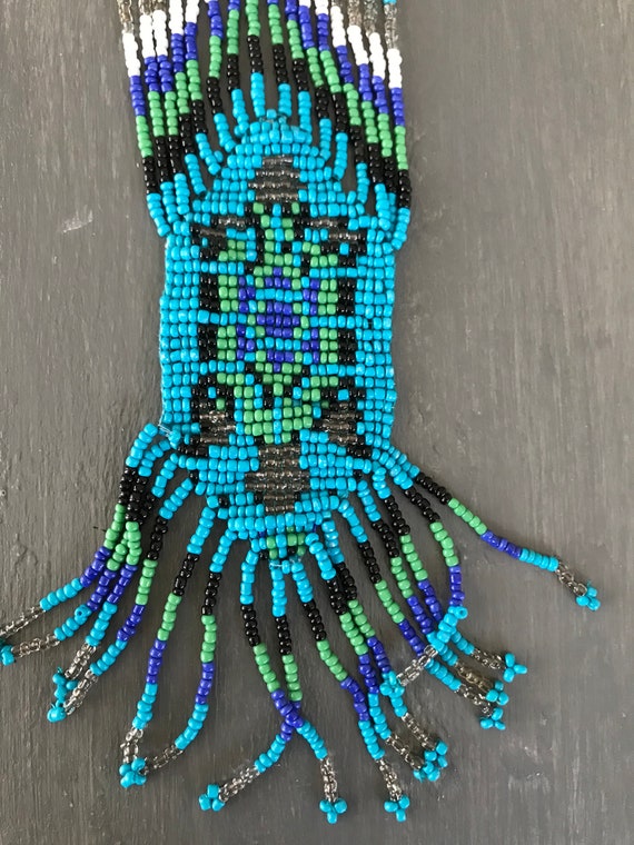 Artistic Native American seed bead necklace | Southwe… - Gem