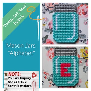 Plastic Canvas Pattern: Mason Jars -- "alphabet" (27 Graphs for A-Z ...