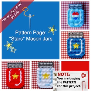 Plastic Canvas Pattern Pages: Mason Jars -- "stars" (4 Designs, Graphs ...