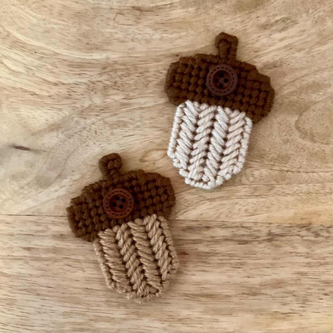 Plastic Canvas: Acorn Magnets set of 2 - Etsy