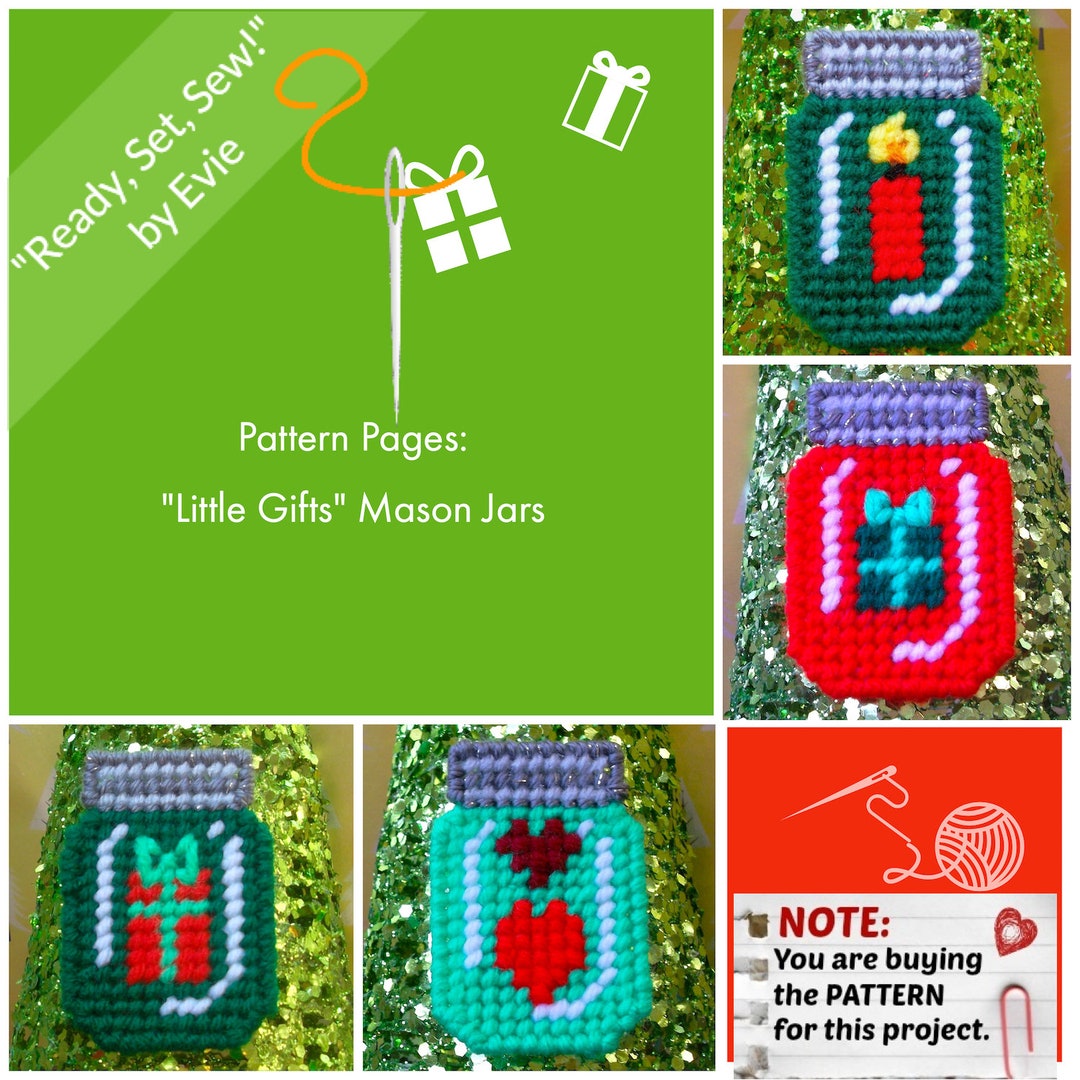 Plastic Canvas Pattern Pages: Mason Jars -- "little Gifts" (4 Designs ...