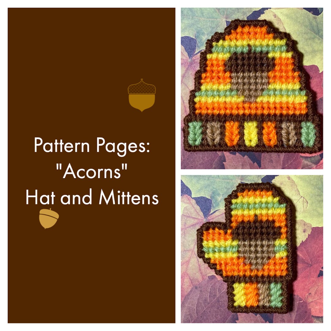 Plastic Canvas Pattern Pages: "acorns" Hat and Mittens (3 Designs ...