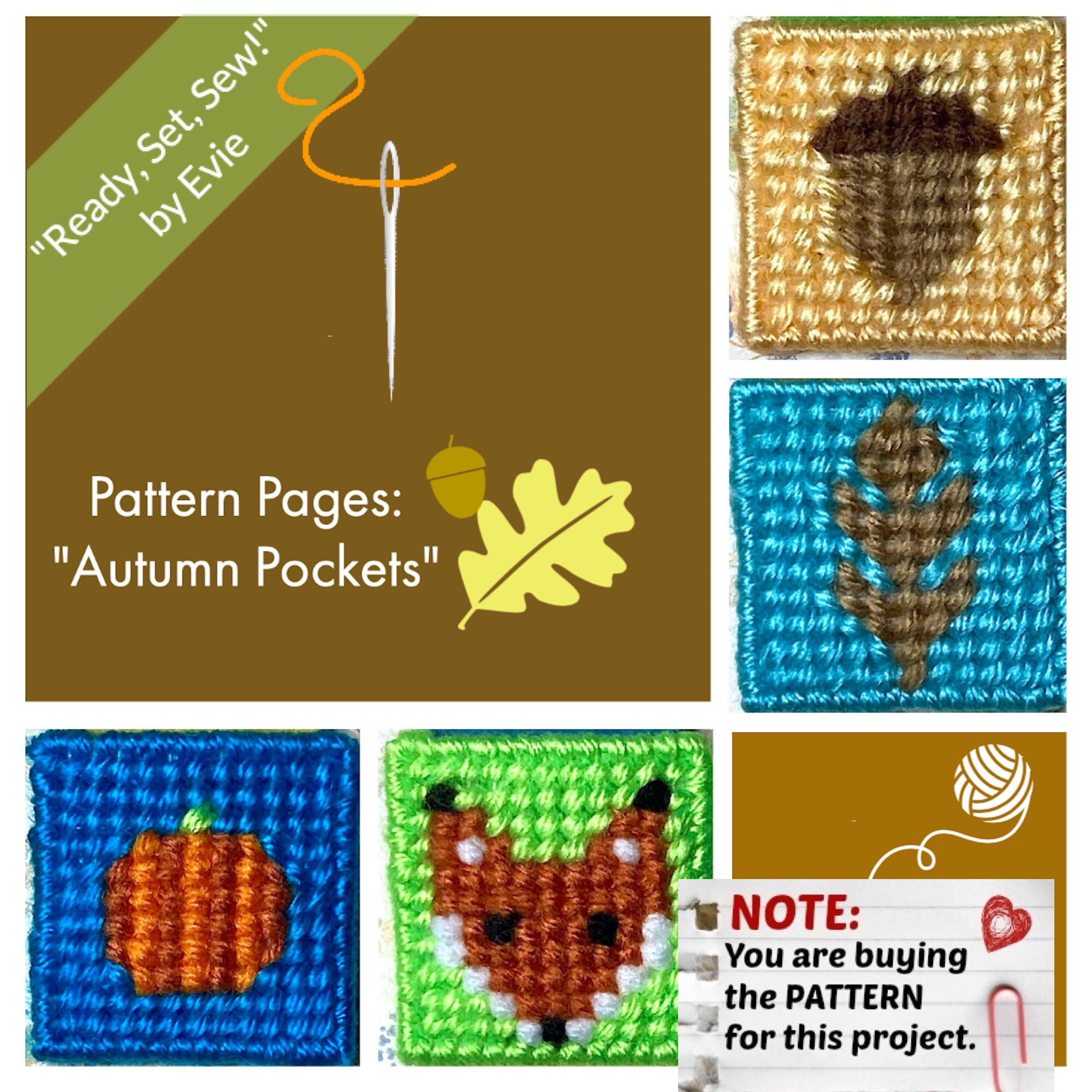 Plastic Canvas Pattern Page: autumn Pockets 4 - Etsy