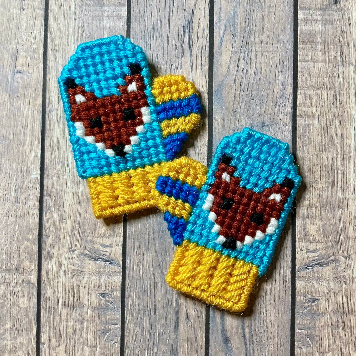 Plastic Canvas Pattern Pages: fox Hat and Mittens | Etsy