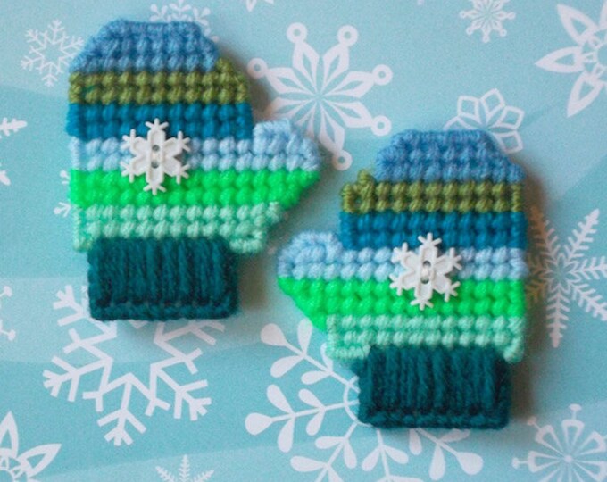 Plastic Canvas: frosty Mini Mitten Magnets set of - Etsy