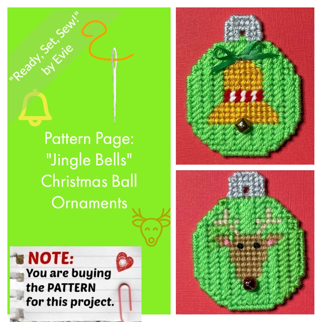 Plastic Canvas Pattern Page: "jingle Bells" Christmas Balls (2 Designs ...
