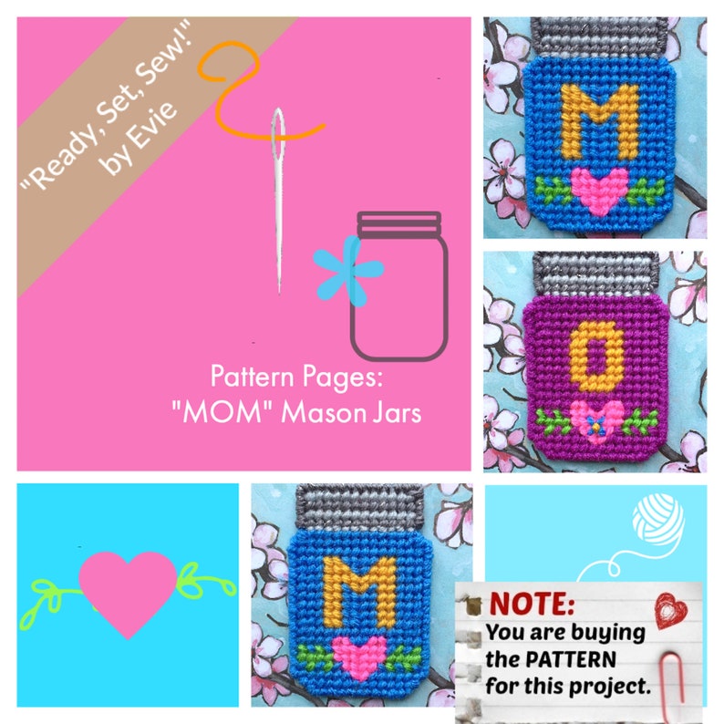 Plastic Canvas Pattern Pages: Mason Jars mom No. - Etsy